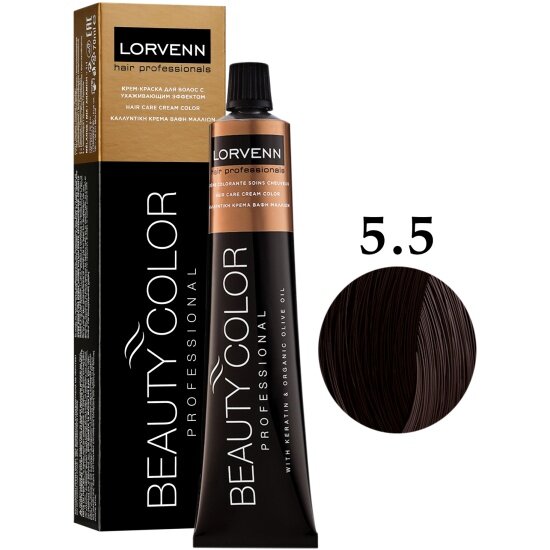Краска для волос Lorvenn Beauty Color Professional, тон 5.5