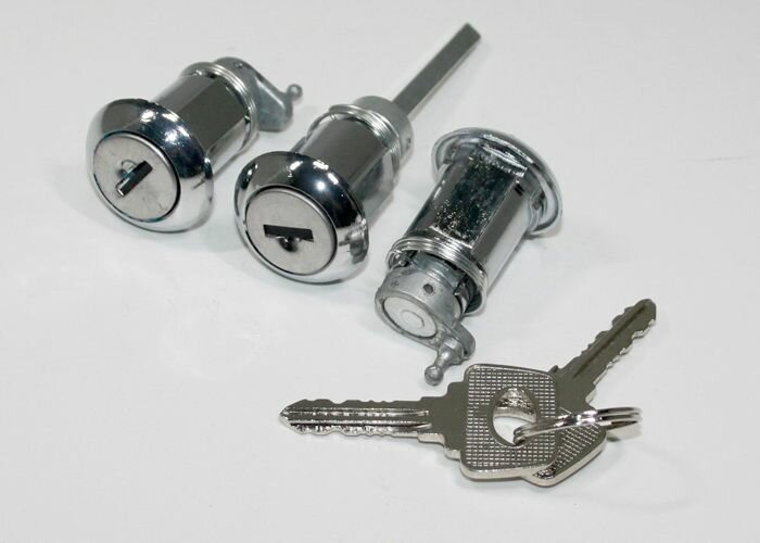 Личинка замка двери для а/м Газель Бизнес 2705 метал. корпус (3шт + 2 ключа)