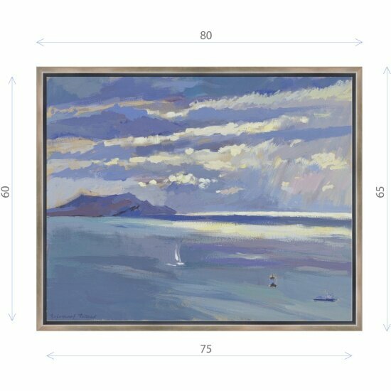 Картина Декор Депо Ксении Черномор Мыс Меганом. Крым Матовый холст в раме 65х80 см