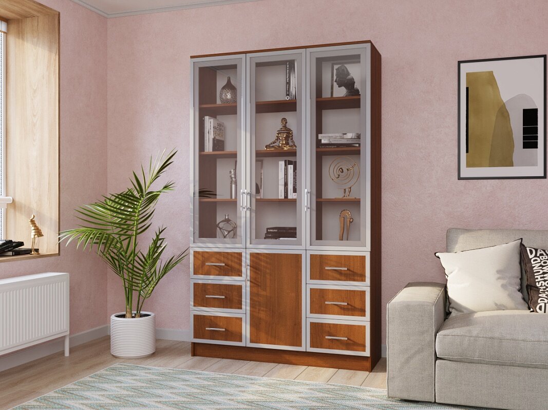 Книжный шкаф МебельЛэнд24 Альма - 20 Орех Экко 100x30x230