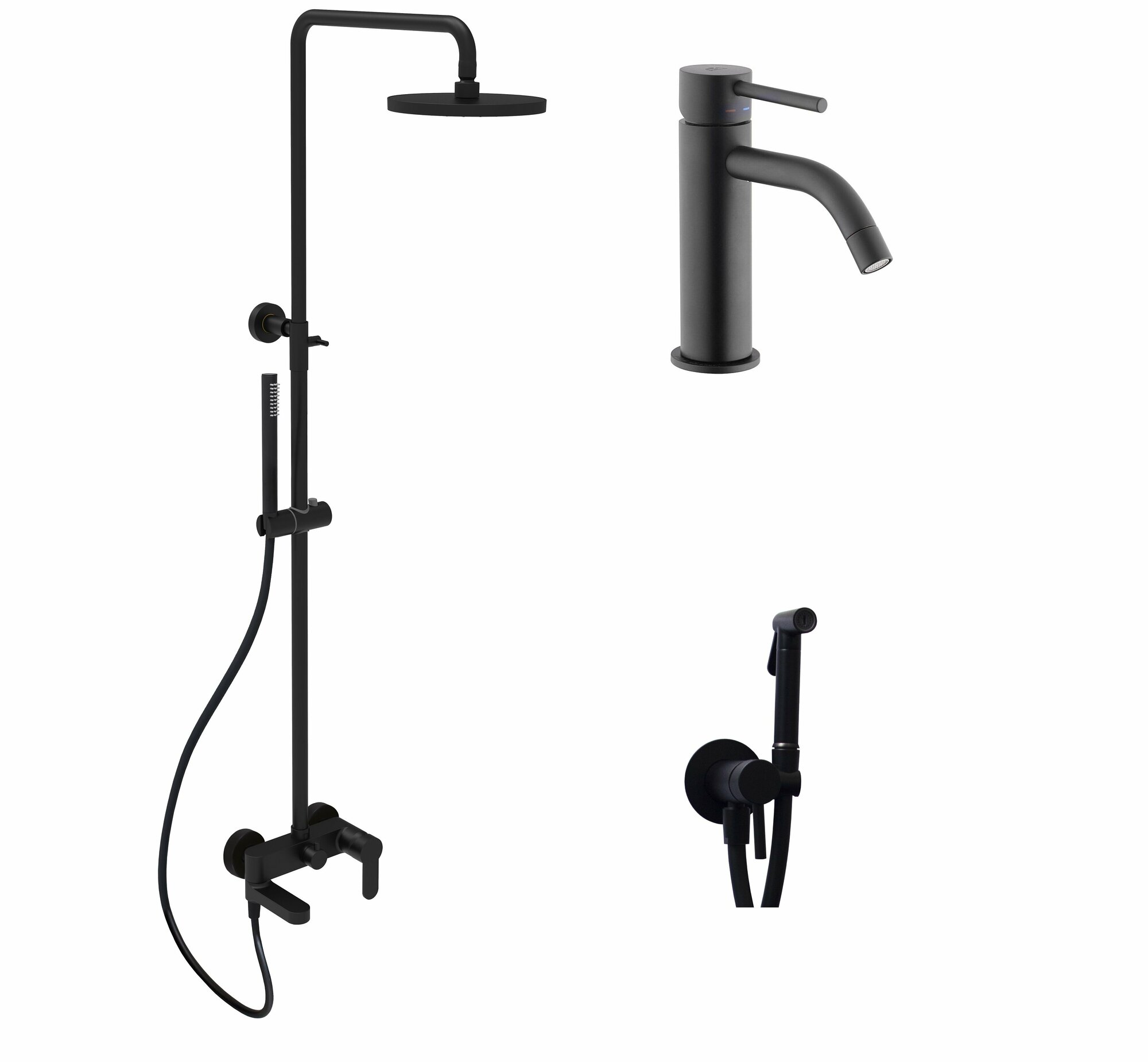 Комплект KITZCOL632NO71 для душа Paffoni, Черный матовый