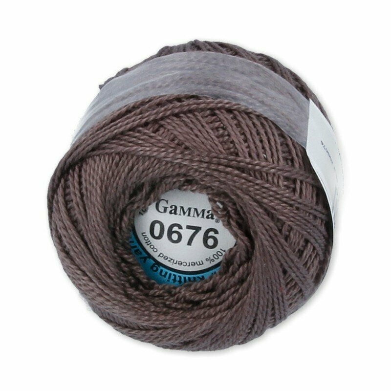 Пряжа Gamma Ирис 100% хлопок 10 шт. х 10 г 82 м +- 3 м №0676 т-коричневый