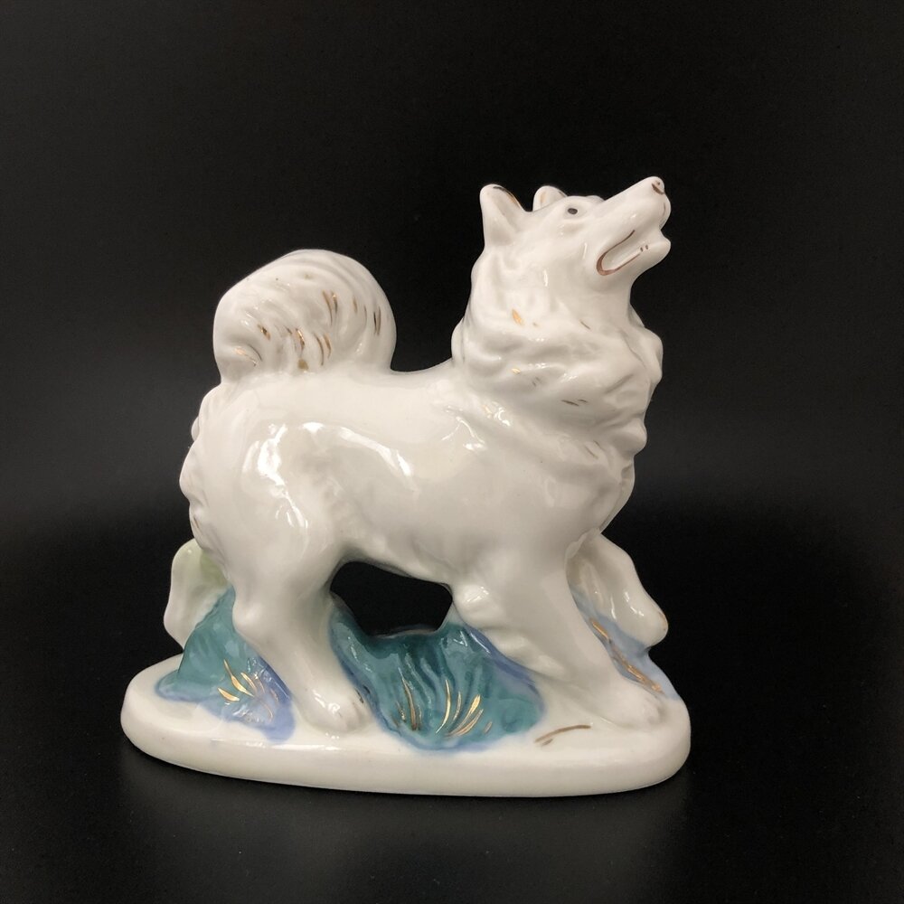 Статуэтка «Лайка», Гжель, фарфор, СССР, 1950-е гг.