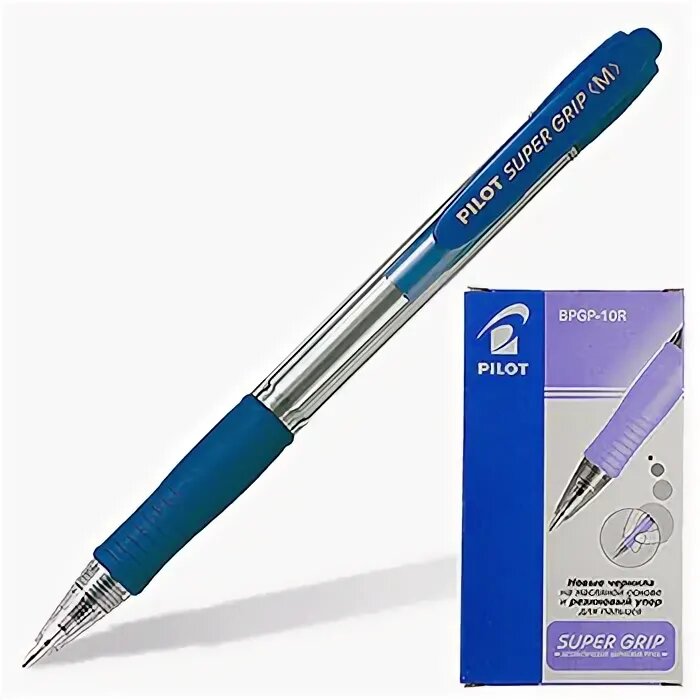 Набор из 12 шт. Ручка Pilot "Supergrip", автоматическая, синяя, 1 мм/ 12 шт.