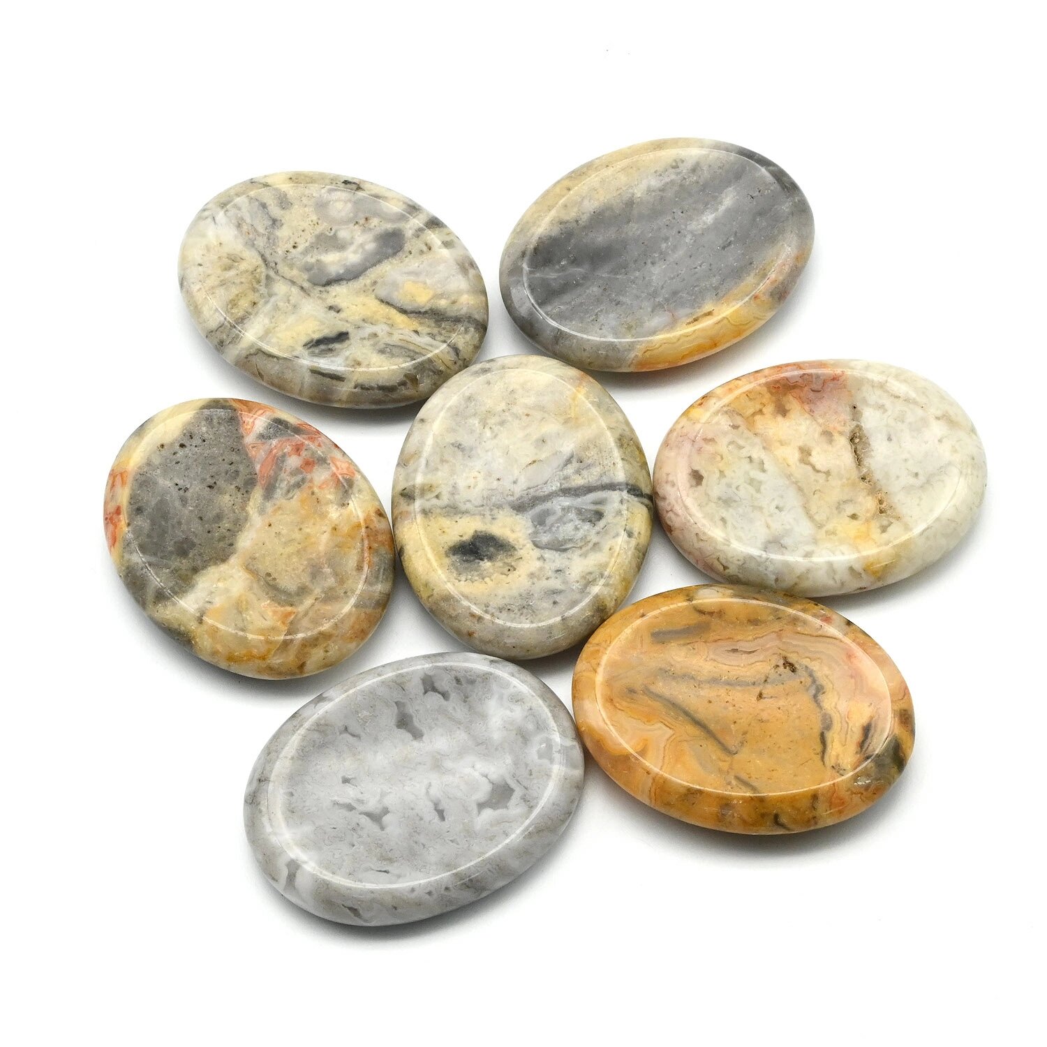 Галька из агата, овал "Тревожные камни" 45*35*7мм .