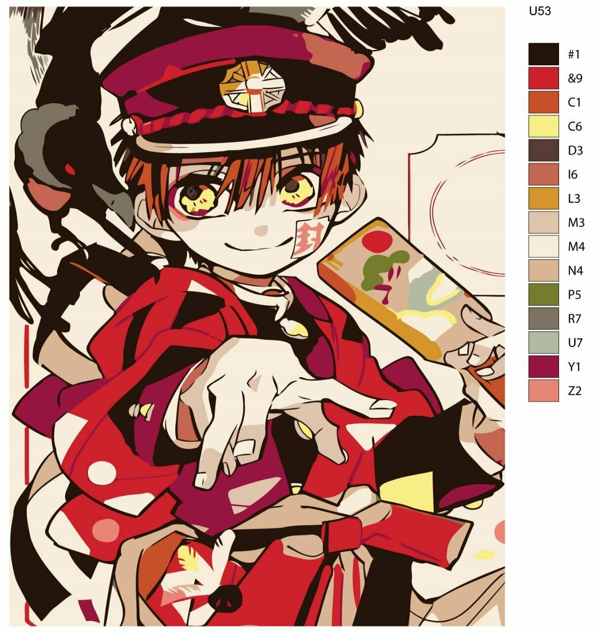 Картина по номерам U53Hanako "Аниме Туалетный мальчик Ханако. Ханако" 40x50 см