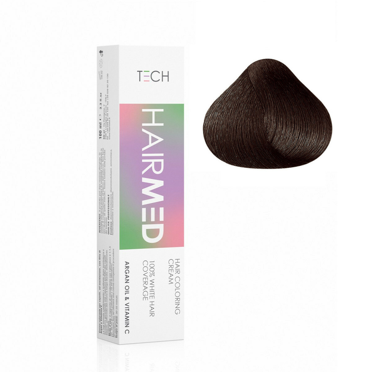 Крем - краска для волос профессиональная Hairmed 4W Каштановый Натуральный теплый, 100 мл