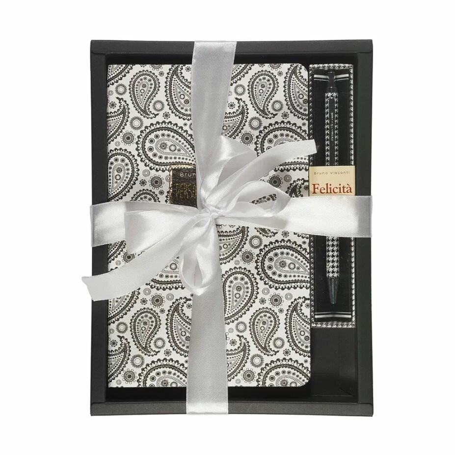Набор подарочный А5 Bruno Visconti Black&White. Восточный мотив (Ежедневник недатированный+ручка)