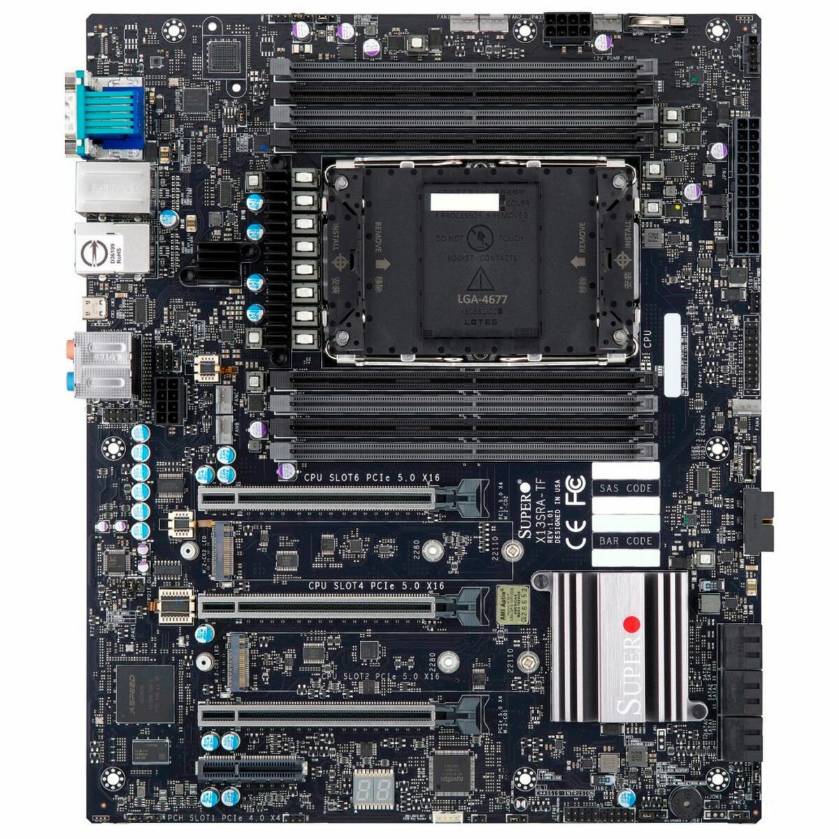 Материнская плата SuperMicro MBD-X13SRA-TF-B, LGA4677, Intel W790, SSI CEB, OEM (MBD-X13SRA-TF-B)