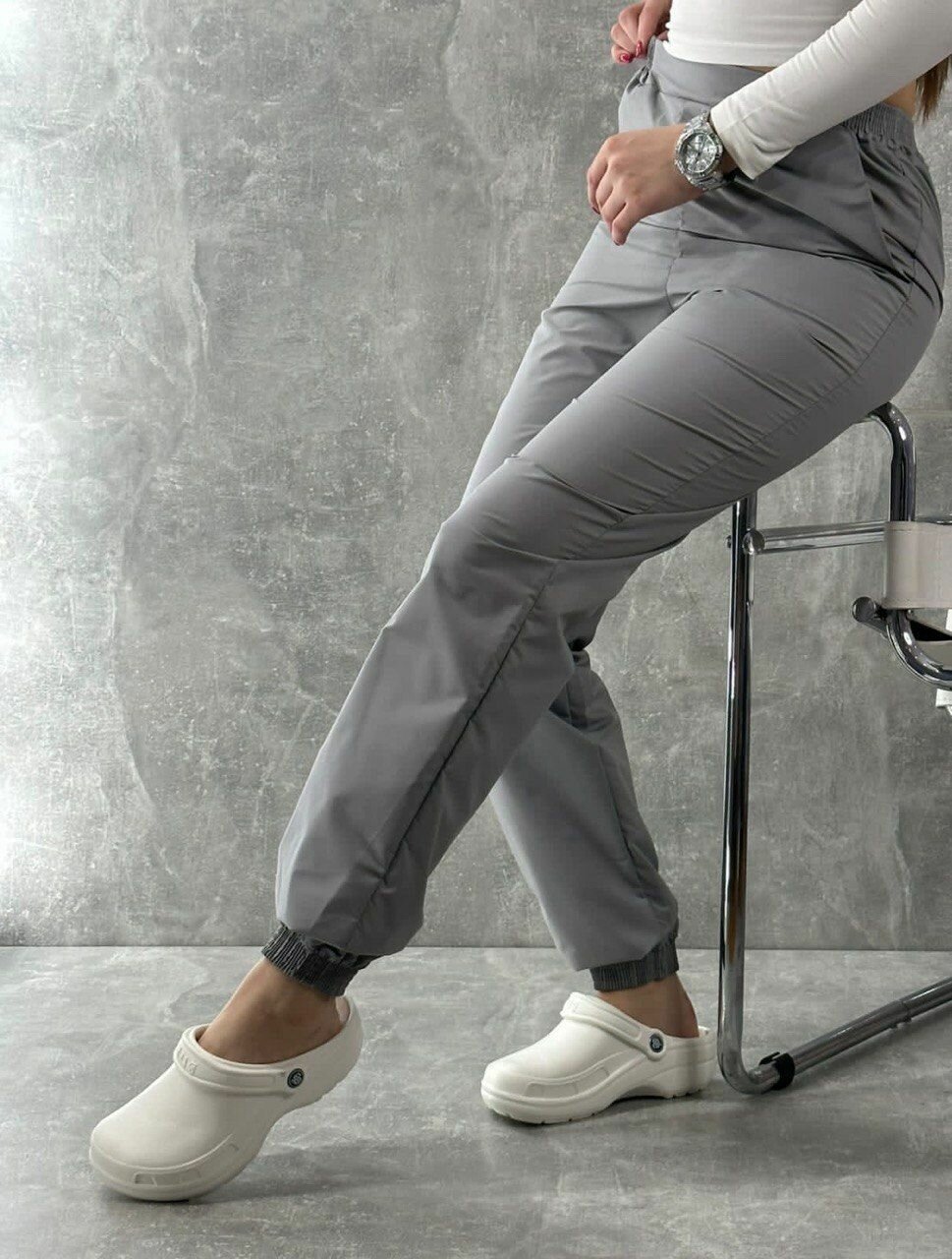 Рабочие брюки SPECMED-ODEGDA, джоггеры, женские, хлопок, полиэстер, серые