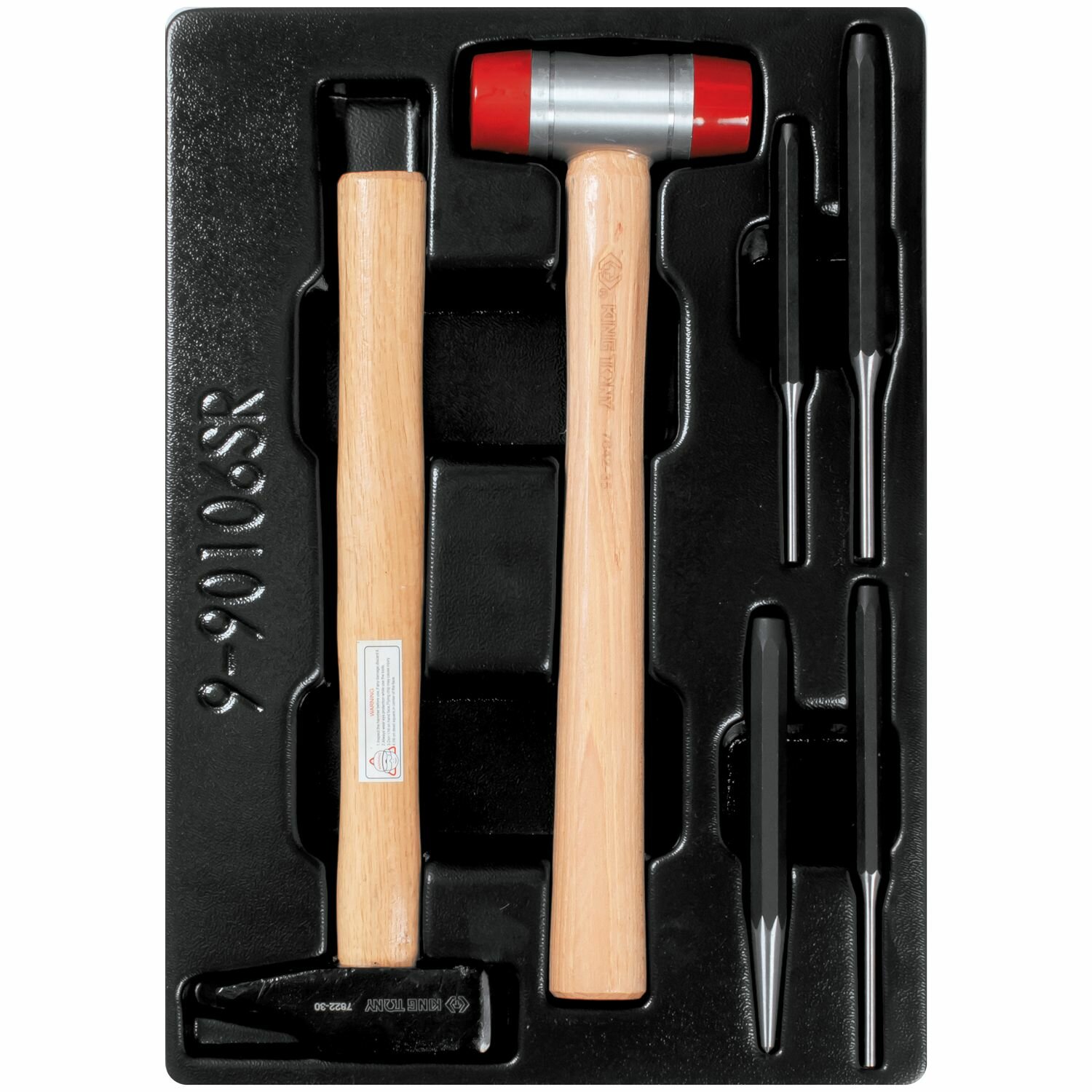 KING TONY Набор выколоток и керн с молотками, ложемент, 6 предметов 9-90106SR