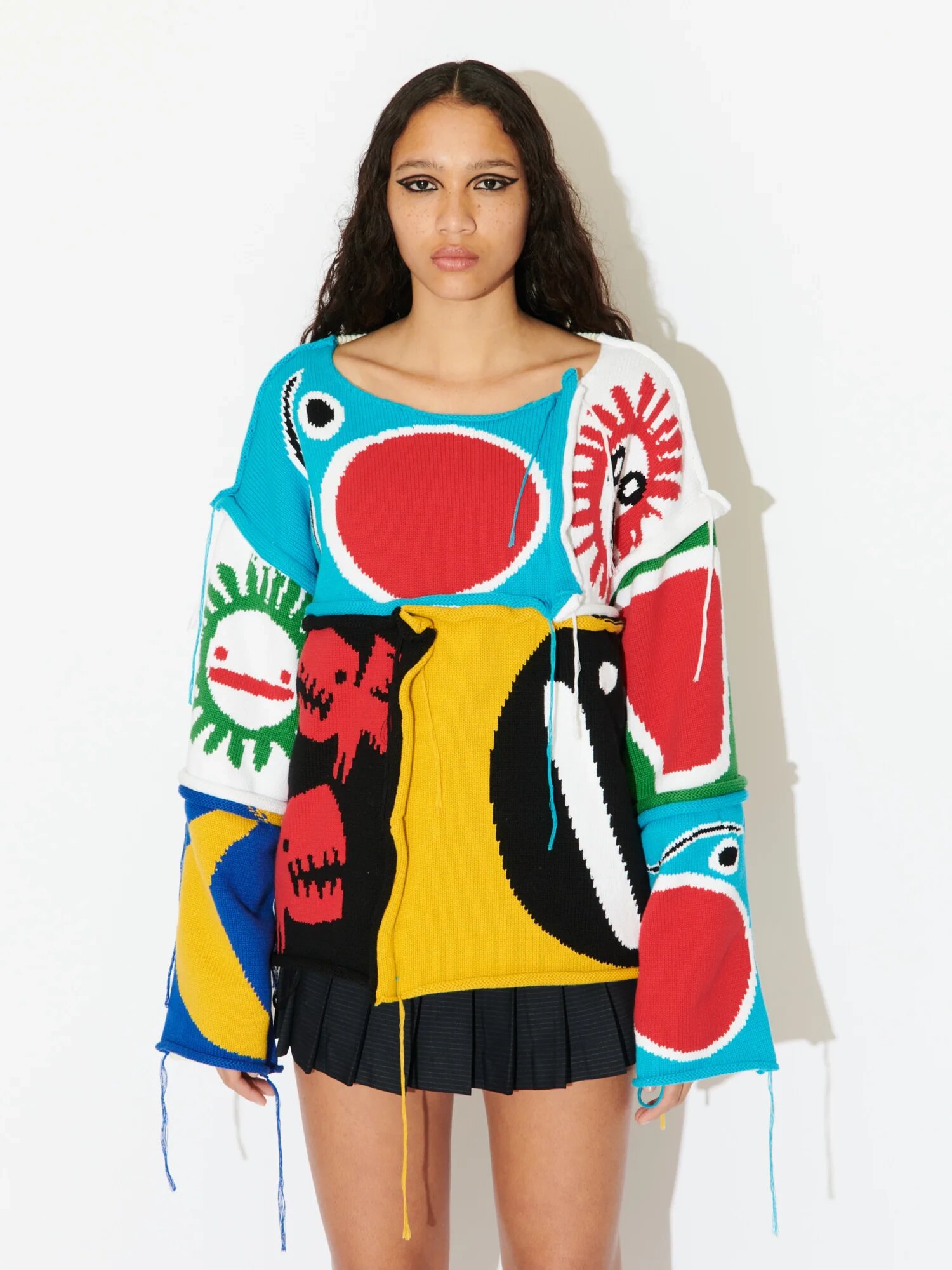 Джемпер Charles Jeffrey Loverboy Patch Cable Knit, размер M, мультиколор — фото 1