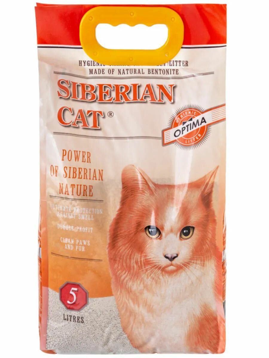Наполнитель сибирская кошка Оптима, комкующийся, 5 л/4
