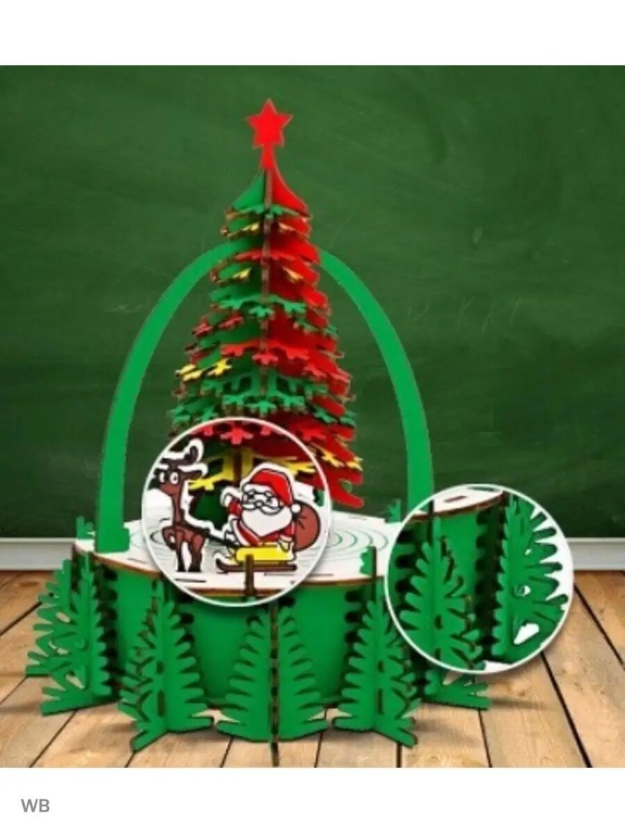 Деревянный конструктор 3D/Модель/Рождественское дерево