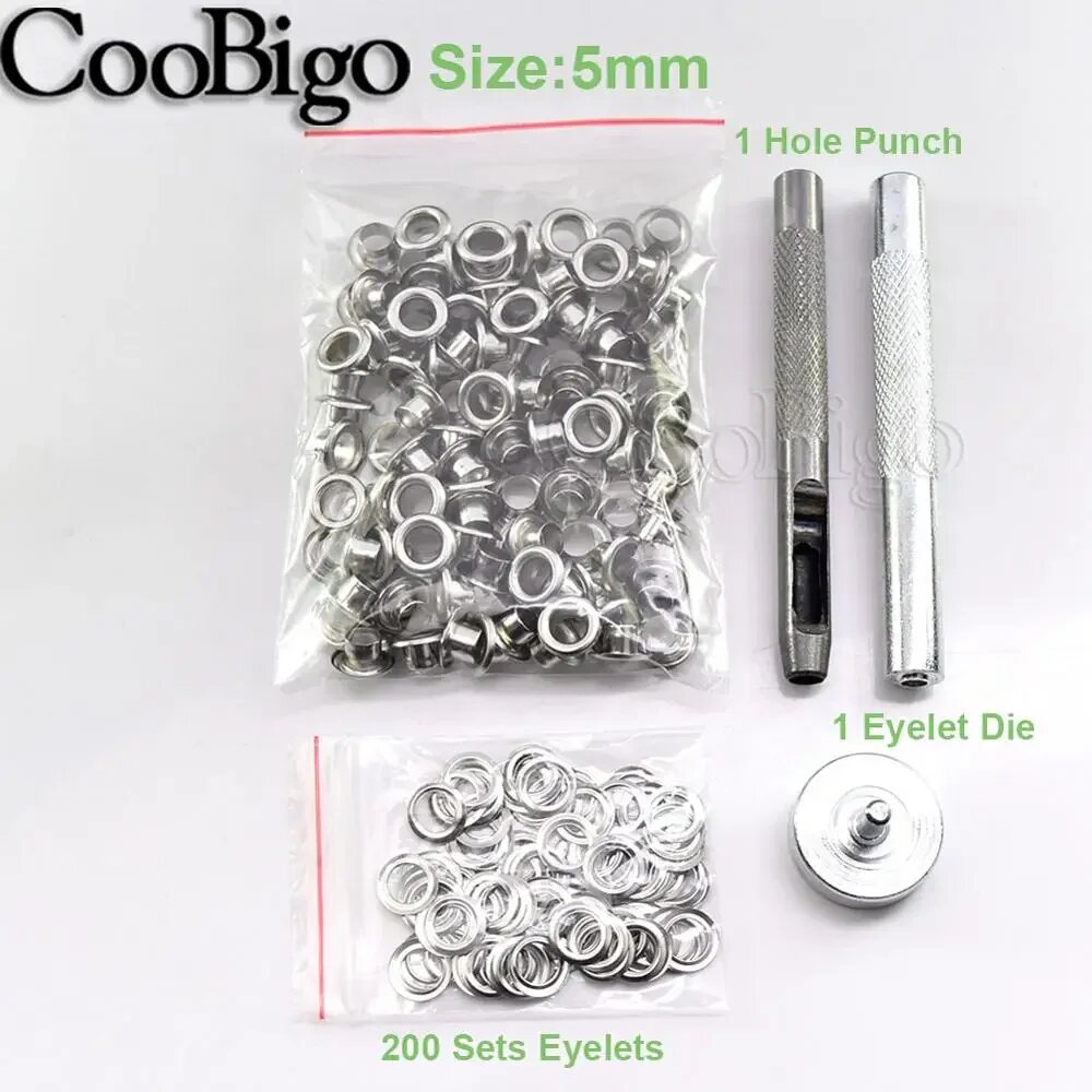 Комплект металлических люверсов 200 шт Dia. 5mm