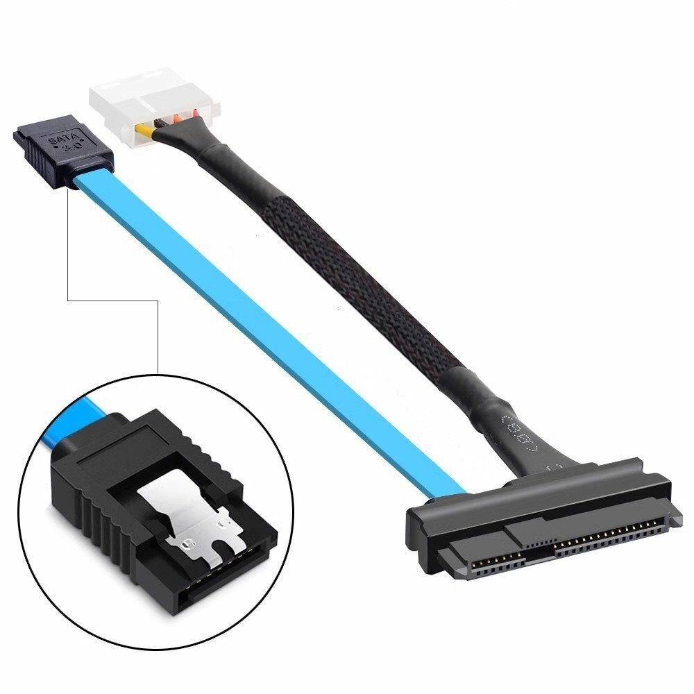 SAS - SATA прямой коннектор + питание (molex) кабель-переходник