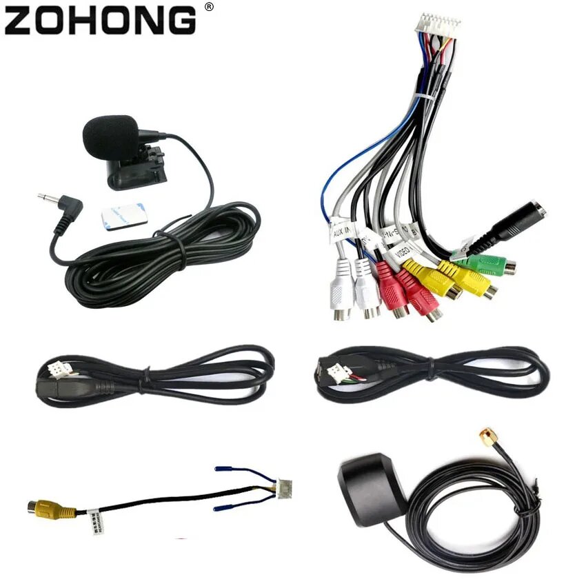 Автомагнитола на Android, мультимедийный видеоплеер, DVD, стерео, Авторадио, навигация, GPS, RCA кабель, 20P, с внешним микрофоном