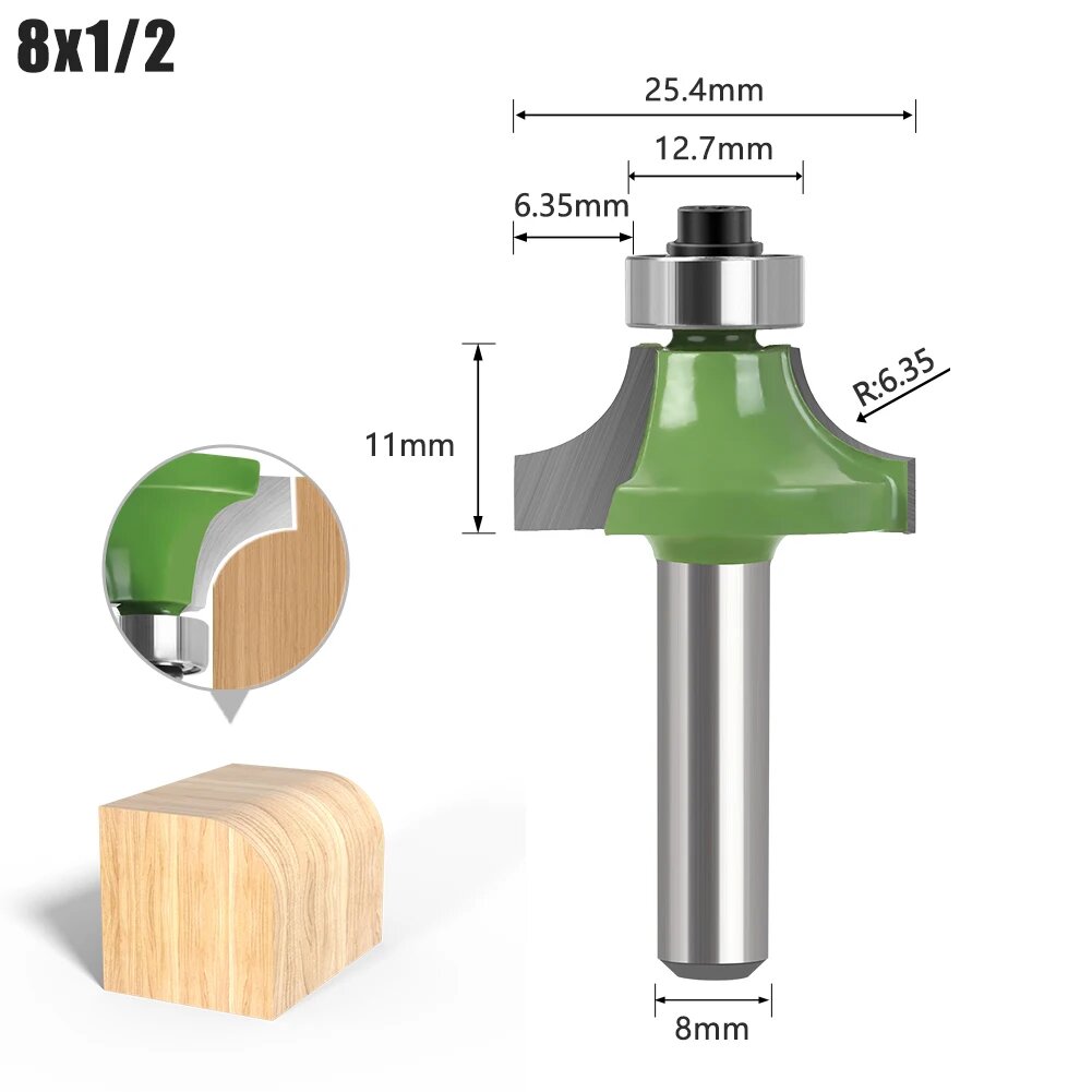 Фрезерный станок по дереву, хвостовик 8 мм, прямая концевая фреза, триммер, чистка, заподлицо, угловая круглая коробка, биты, инструмент, фреза, новинка 8x25.4mm