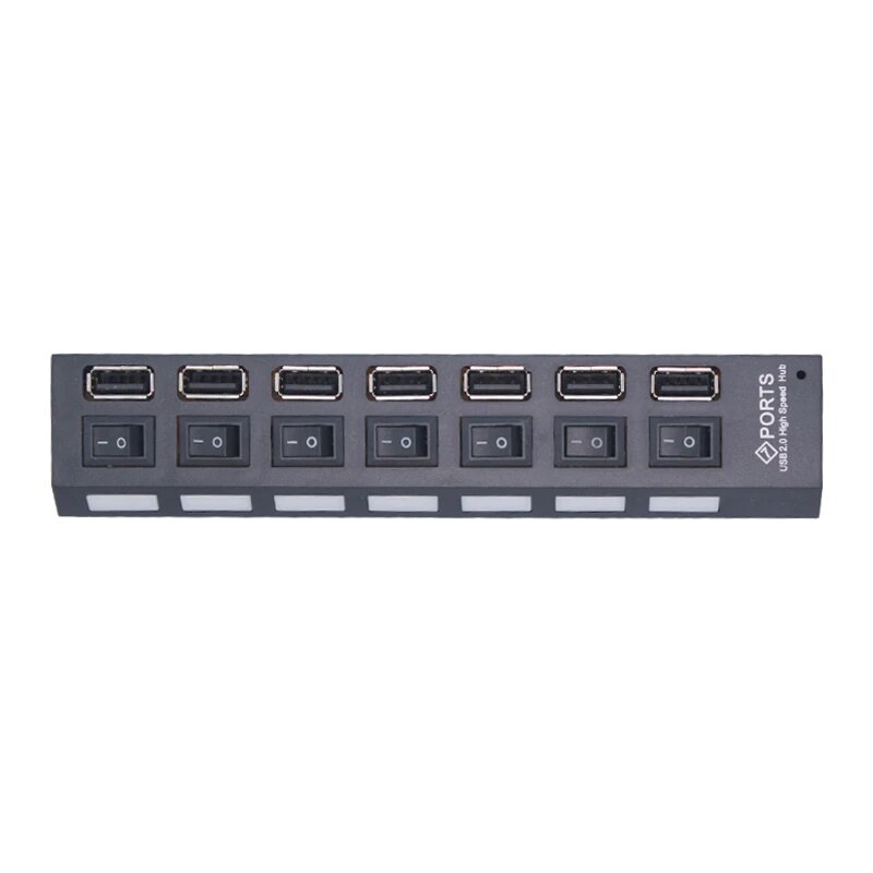 USB 2.0 концентратор 7 port Black