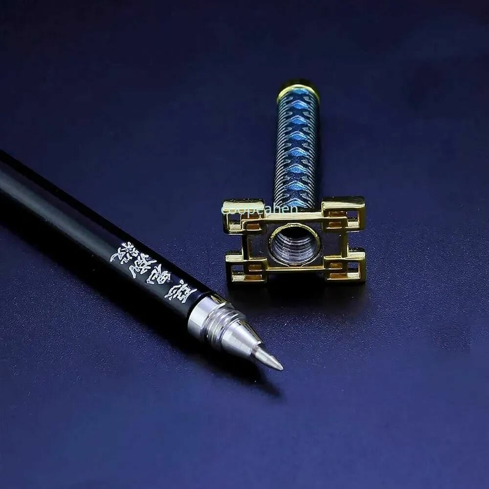 Ручка Demon Slayer с мини-моделью металлического оружия Шариковая ручка-фигурка для коллекционеров и подписи