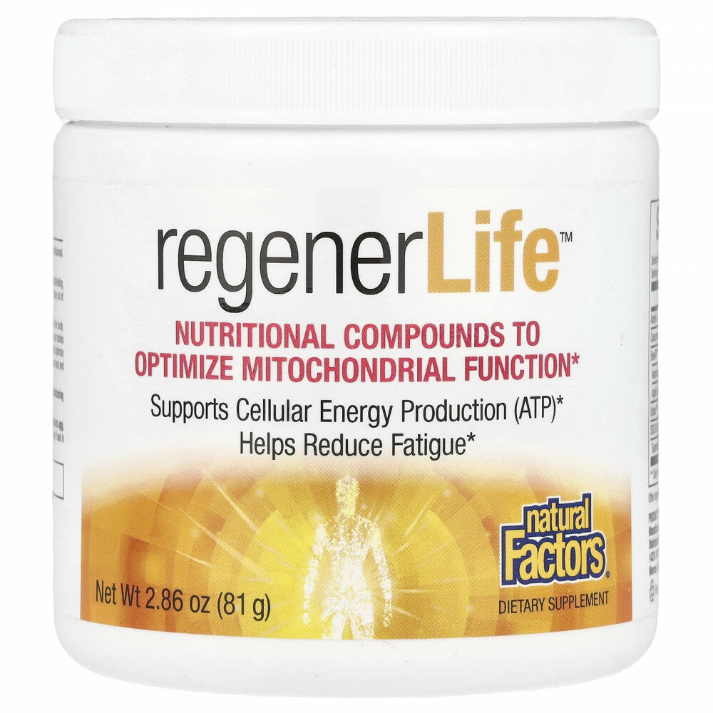 Natural Factors, Regener Life™, добавка для оптимизации работы митохондрий, 81 г (2,86 унции)