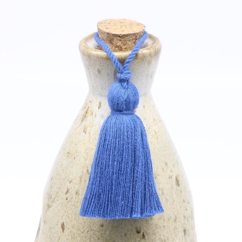 Хлопковая бахрома с кисточками 6 шт. Синий, Blue 6pcs