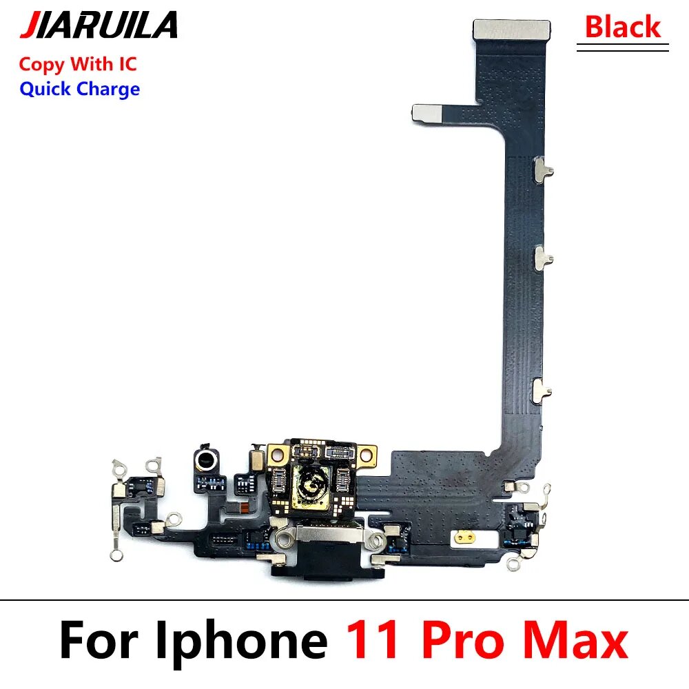 Шлейф для зарядки Iphone 11 Pro/IPhone 11 Pro Max, зарядный USB-порт, док-разъем с 11 Pro Max Black