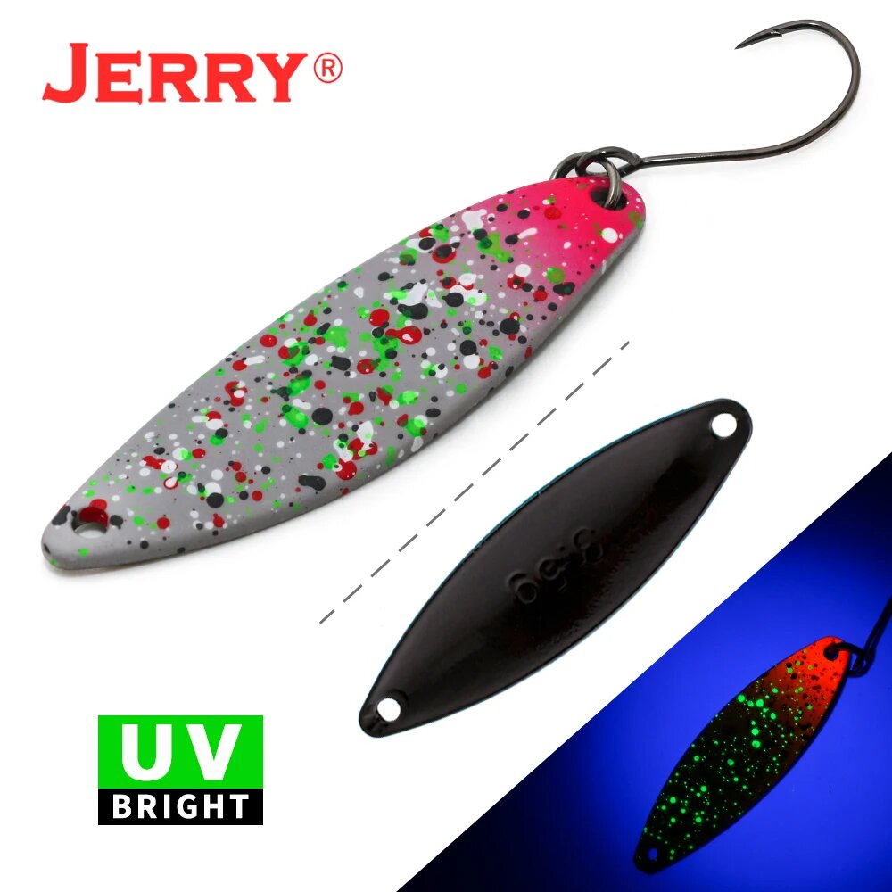 Jerry Лео форель ультралегкие спиннинговые рыболовные приманки Micro Brass Троллинговые одиночные крючки Ложка Смешные приманки Озерная Снасть