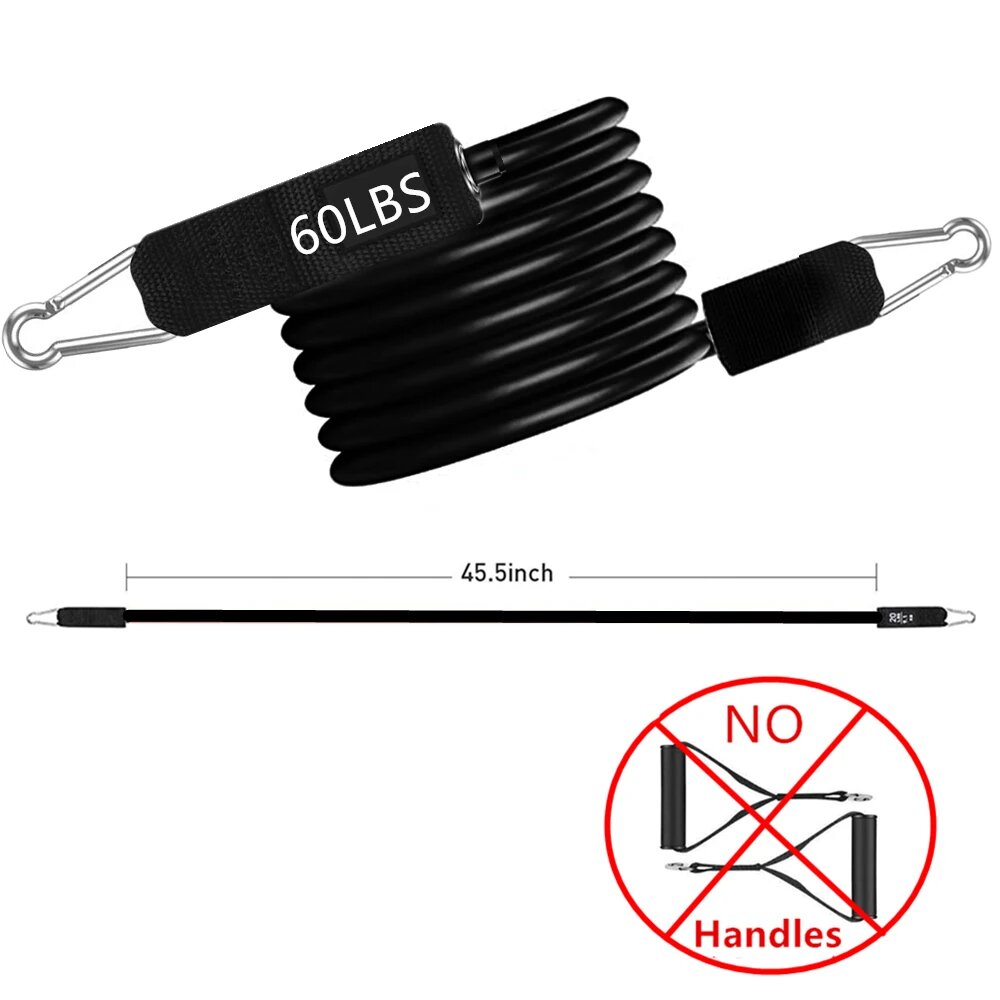 Эспандеры для тренажерного зала и фитнеса для йоги, растягивающиеся Черный, 60LBS-1PCS