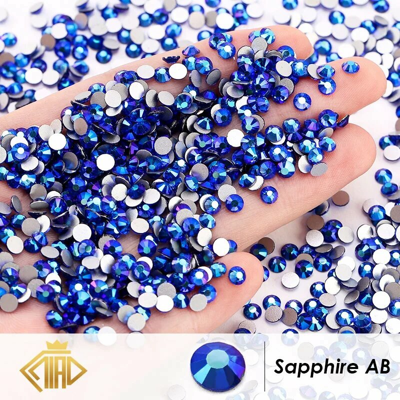 Стразы клеевые Sapphire AB, синий, SS20-1440pcs