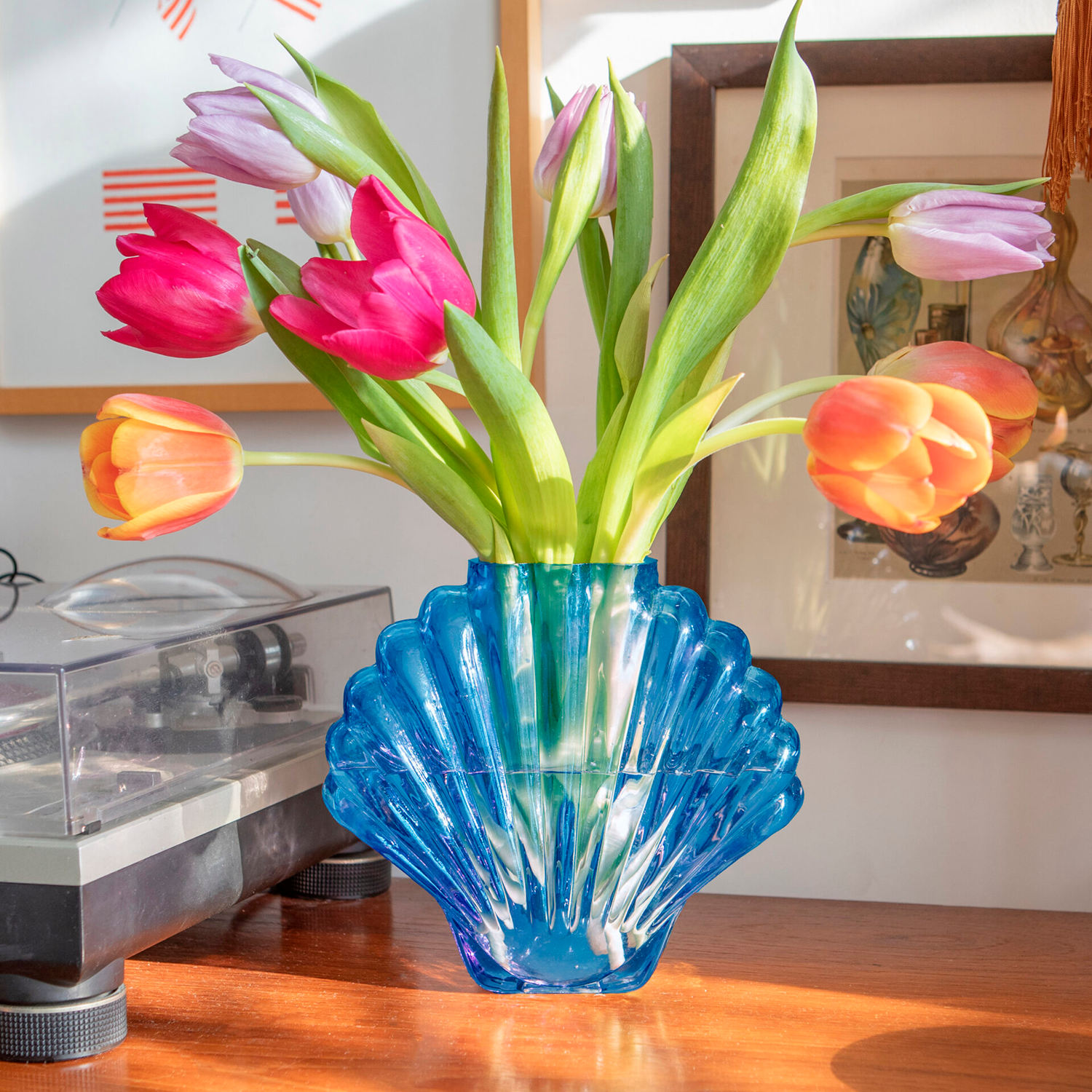 Ваза для цветов DOIY Seashell 18,5 см, голубая