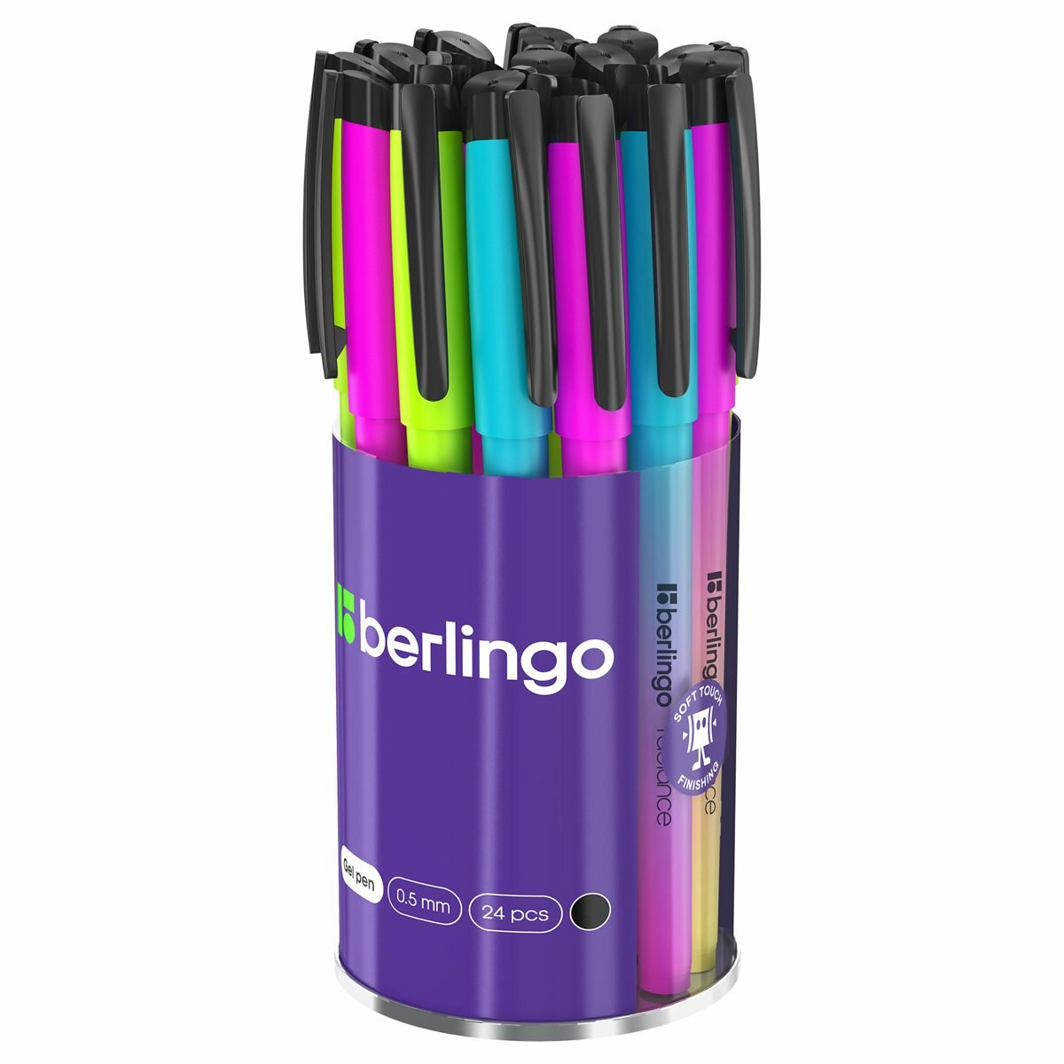Ручка гелевая Berlingo Radiance (0.3мм, черная, корпус цветной) (CGp_50016), 24шт.