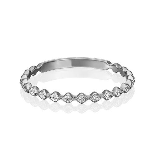 Кольцо, белое золото, 585 проба, фианит