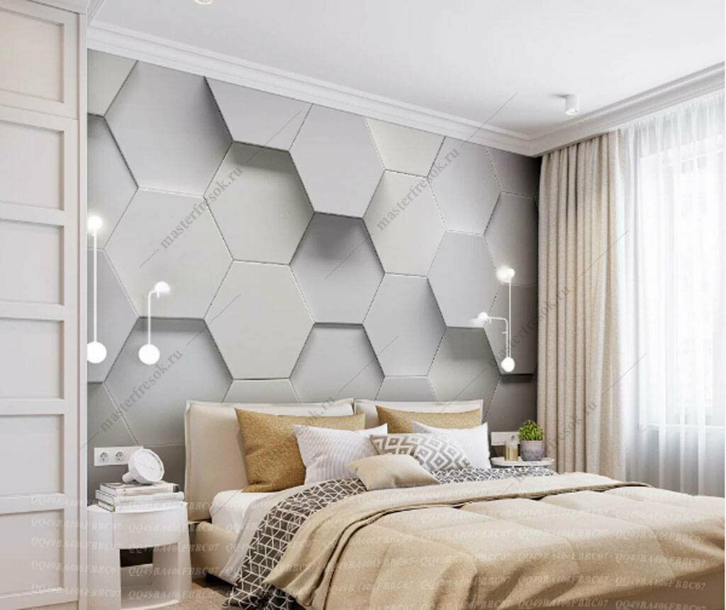 Фотообои Шестиугольники 15-824-S 265 х 430 см (ВхШ) Бесшовные, флизелиновые, влагостойкие обои MasterFresok