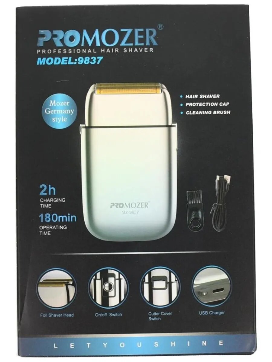 Promozer 9837 Электробритва – Беспроводная, USB-C Зарядка