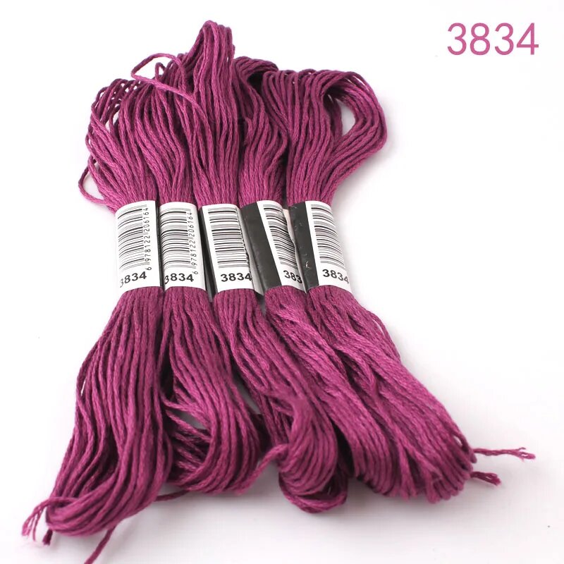 Нитки для вышивки мулине, Бордовый (3834), 10 шт
