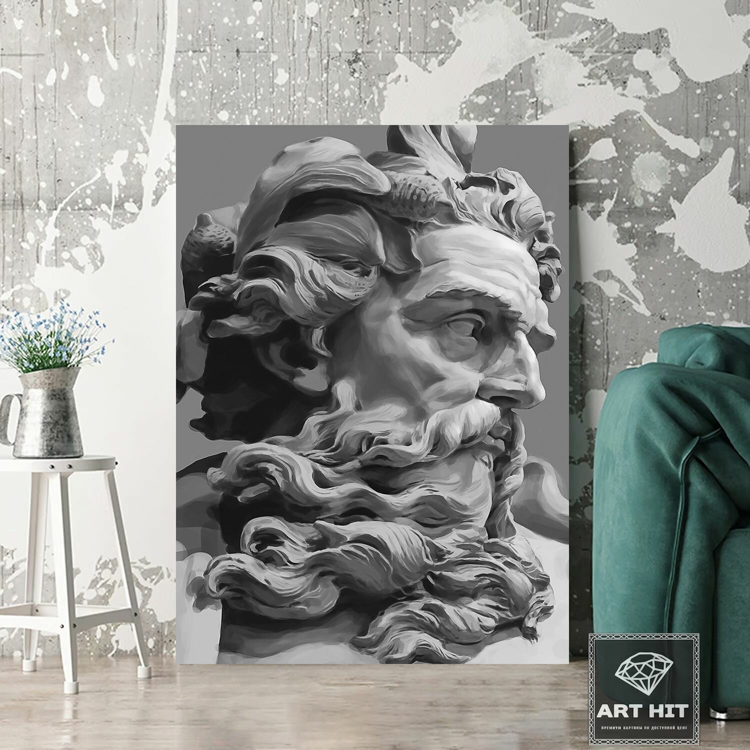 Картина античность, Боги Греции, Микеланджело, 40х60 см.