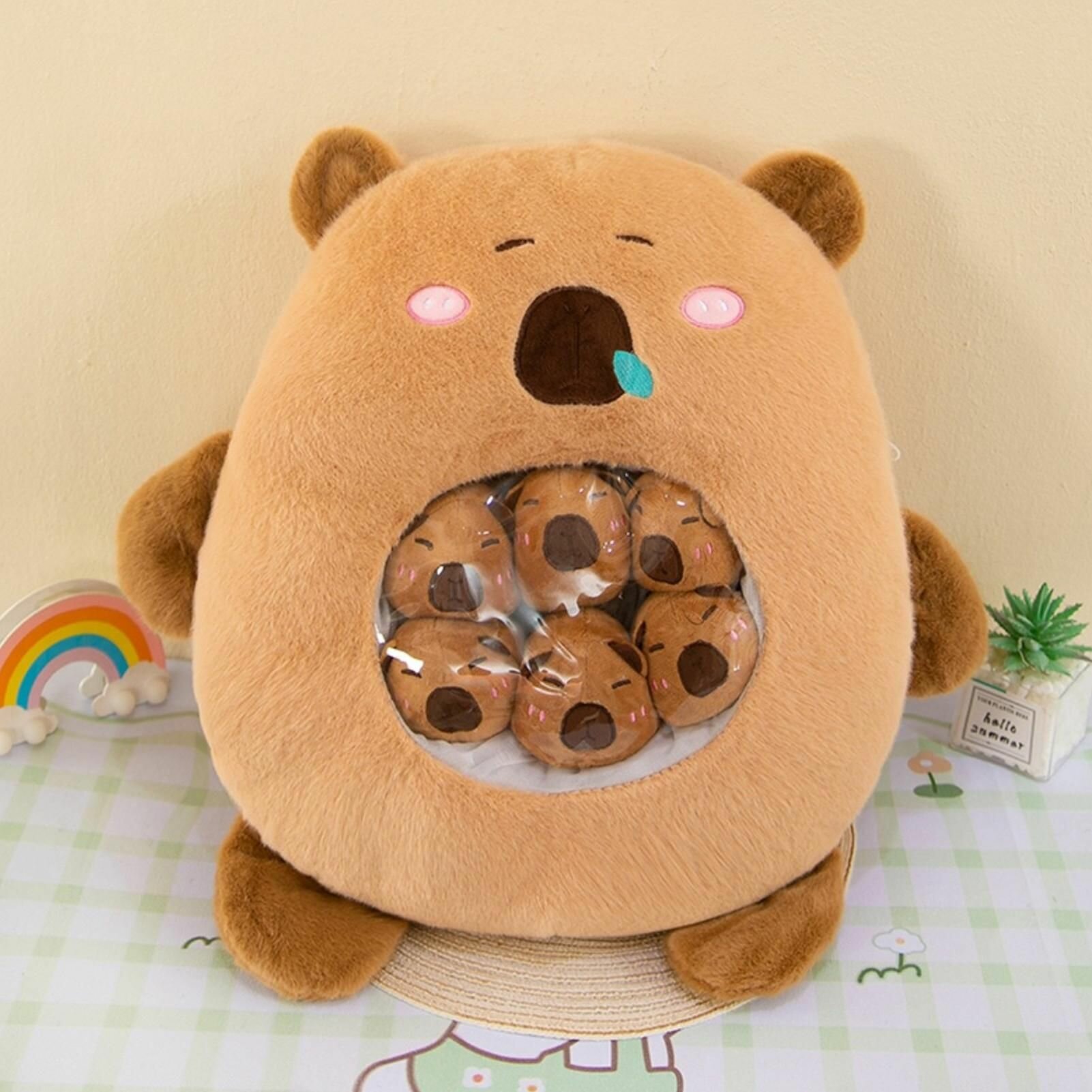Новая кукла-мешок для закусок из плюшевой игрушки capybara snack pillow