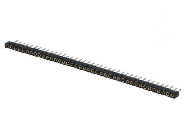Гнездо Connfly DS1002-02-1X40BT1F "Мама" штыревой, PIN 40, THT, 2 мм, черный, 1 шт