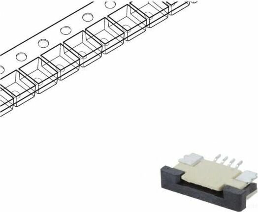 Разъем CONNFLY DS1020-07-4VBT1A-R FFC (FPC) горизонтальный PIN 4 ZIF SMT луженые 30мОм 1 шт