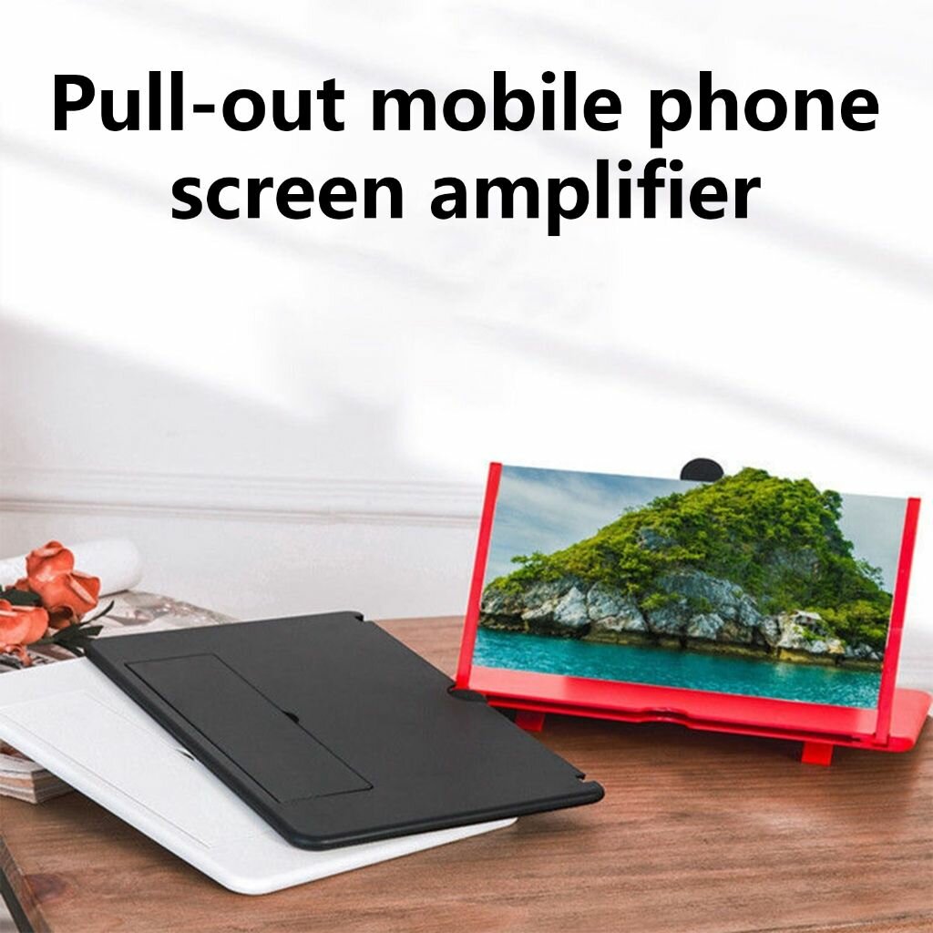Подставка для телефона с увеличителем экрана 10 дюймов / 12 дюймов с усилителем, увеличителем и проектором Поддерживает все смартфоны