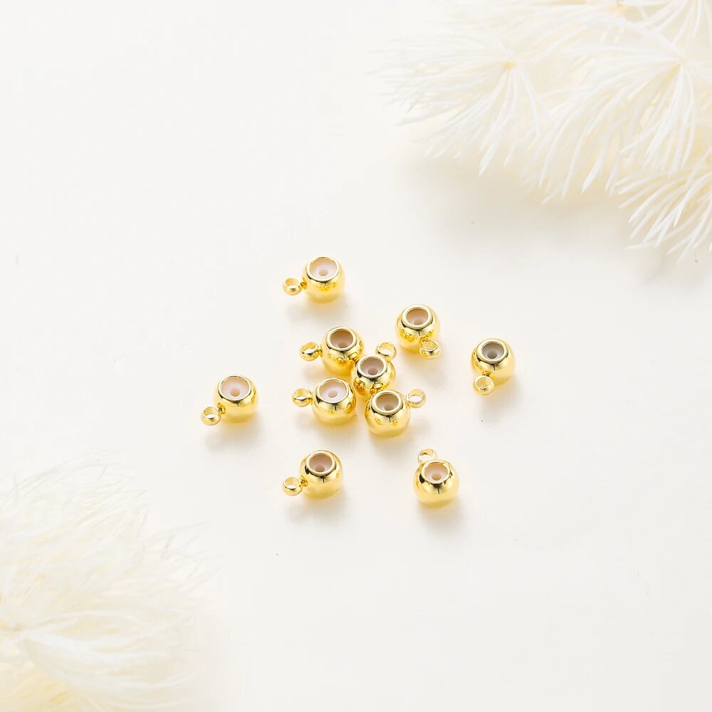 Позолоченные круглые разделители из латуни St.kunkka, 10 шт, 3-5 мм 5mm hole2mm, 14K