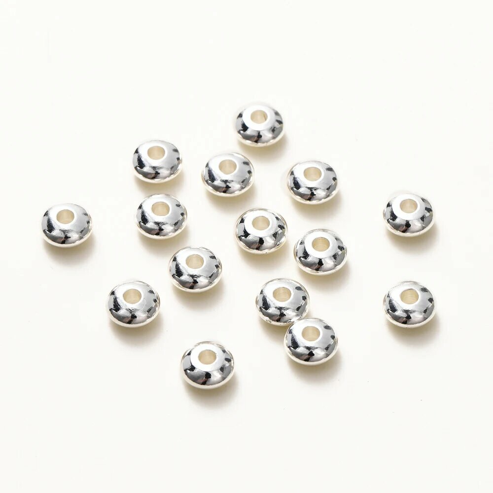 Золотые позолоченные латунные бусины-разделители St.kunkka 30pcs x 5mm, Silver