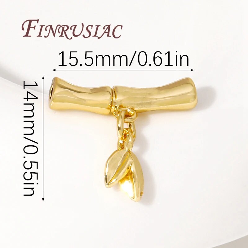 Фурнитура для бижутерии FINRUSIAC Золотые шармы из латуни 8 штук 4 Pieces, 18K Real Gold Plated