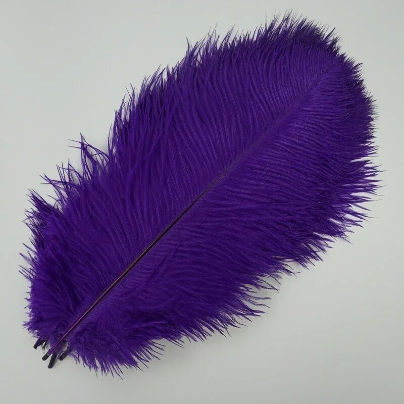 Страусиные перья Xywae, белые, черные, большие Фиолетовый, 15-20cm 6-8inch, Purple
