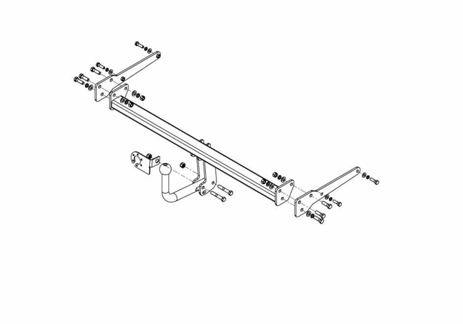 Фаркоп на SUZUKI SX 4 S-CROSS (2013-) (без электрики, паспорт/сертификат в комплекте) Автос. SZ 12