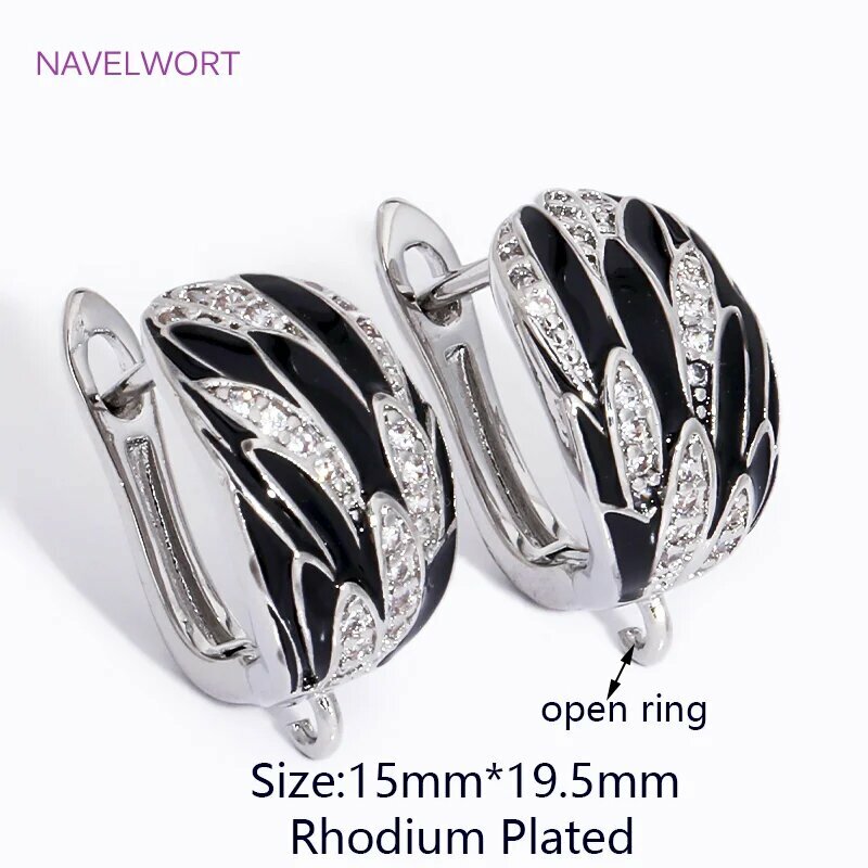 Серьги NAVELWORT, Rhodium Plated, 15mm*19.5mm