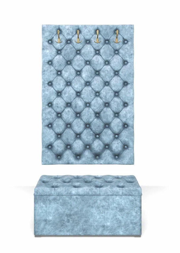 Прихожая Betel Мишель Панель вешалка Мишель 950+Пуф Мишель 950 В. Лагуна