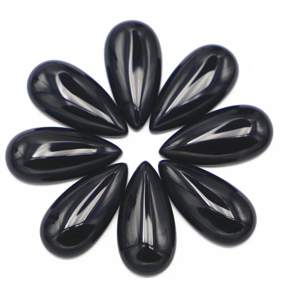 30x15 мм натуральный камень черный агат груша кабошон оправа Бисер для ювелирных изделий Аксессуары для одежды 20 шт