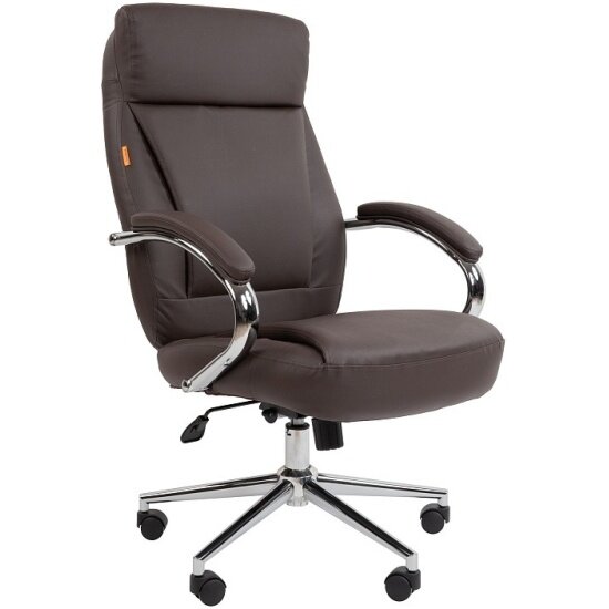 Кресло руководителя Chairman 794 Россия хром экокожа коричневая